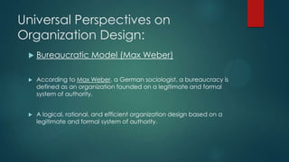 Management (Organization Design & Its Perspective) | PPTX