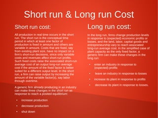 Theory of Production and Cost, Break-even Analysis | ODP