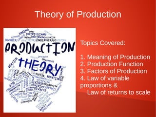 Theory of Production and Cost, Break-even Analysis | ODP