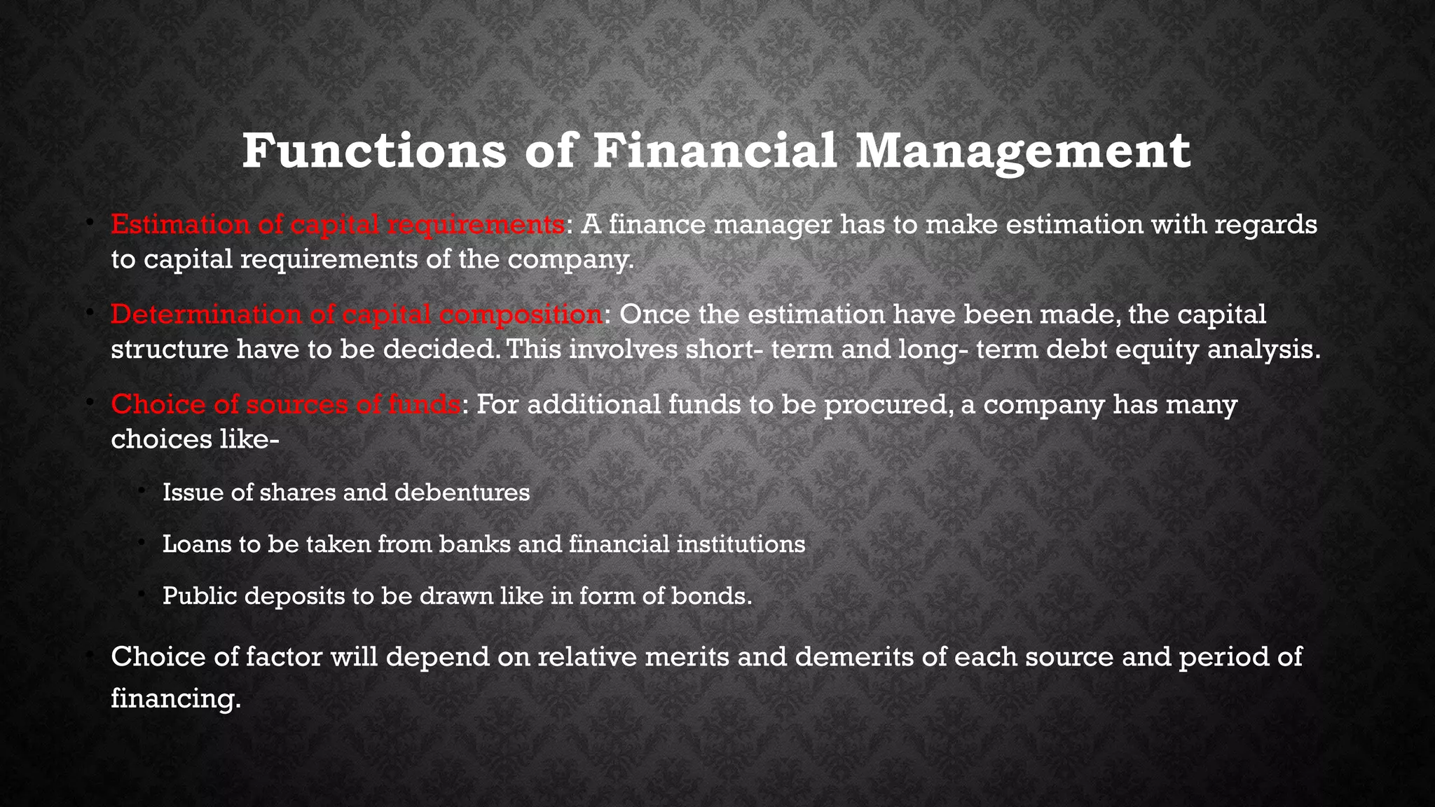 The Meaning & Role Of Finance Management | PPS