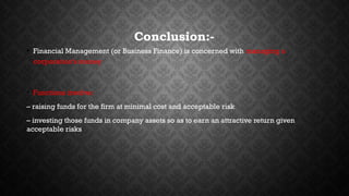 The Meaning & Role Of Finance Management | PPS