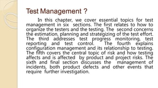 Fundamental of testing (Test Management) | PPT