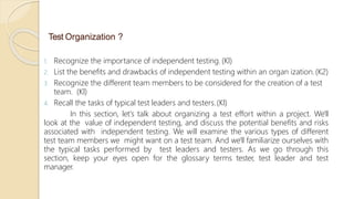 Fundamental of testing (Test Management) | PPT