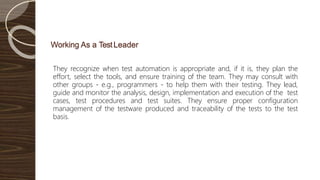 Fundamental of testing (Test Management) | PPT