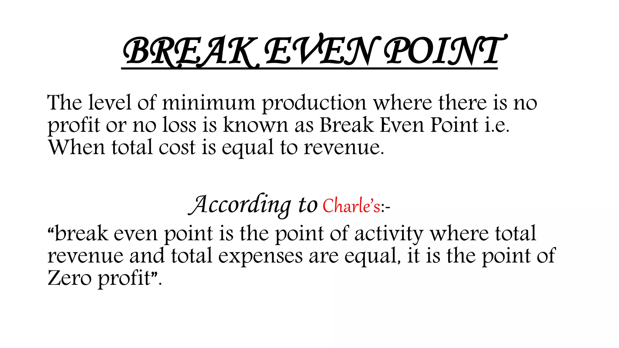 break even analysis | PPTX