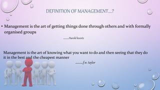 Introduction to principles of Management and pracices | PPT