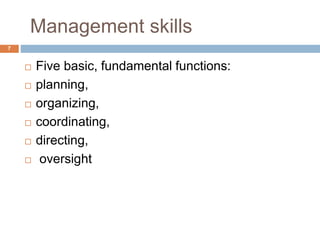 Management and leadership skills | PPTX