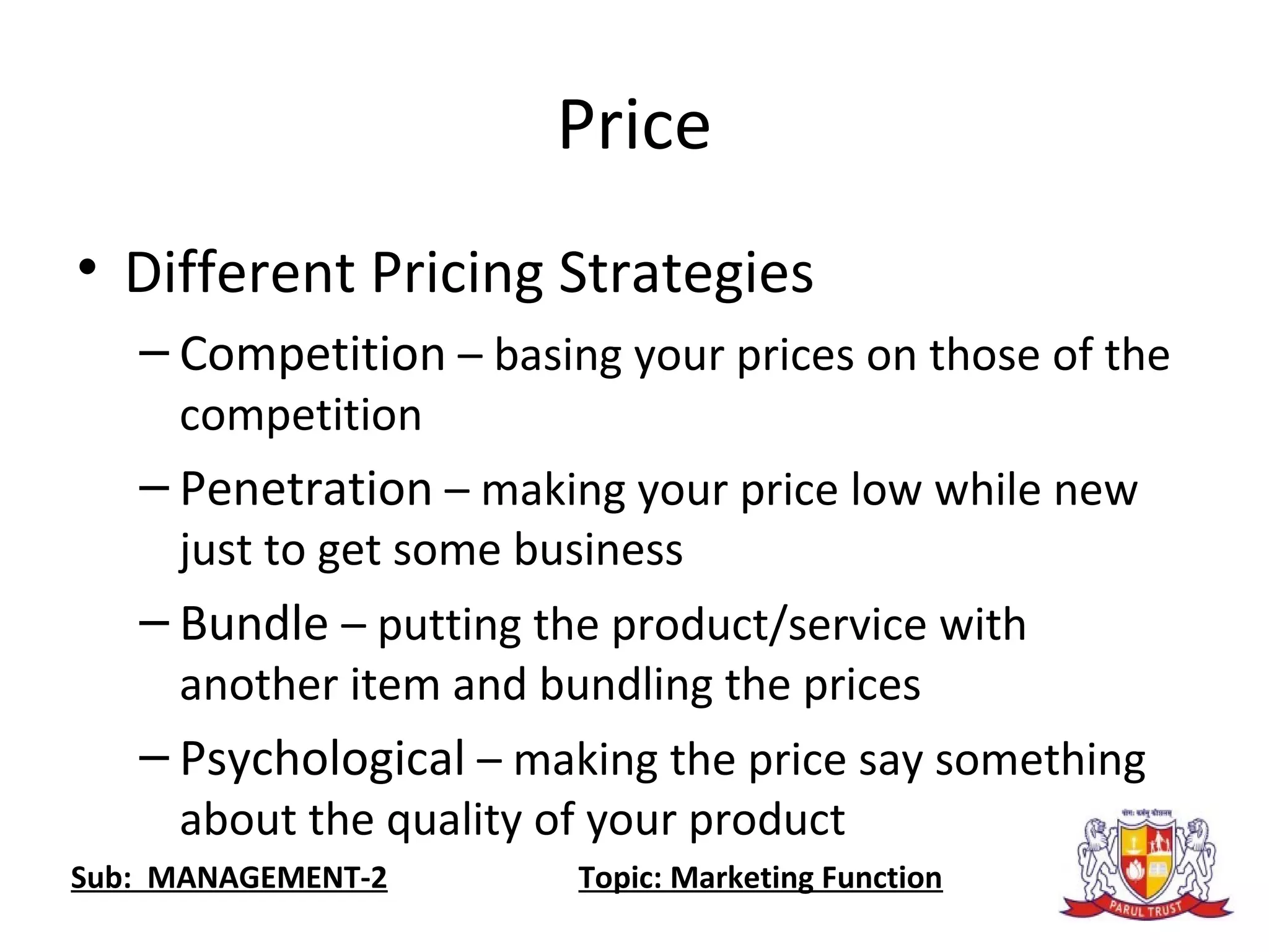 Four P's of Marketing | PPT