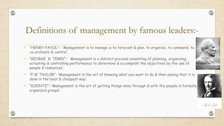 Management - definitions, features | PPT