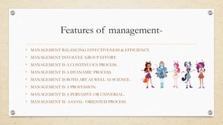 Management - definitions, features | PPT