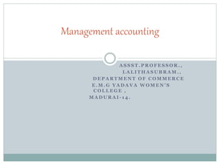 Management Accounting | PPT