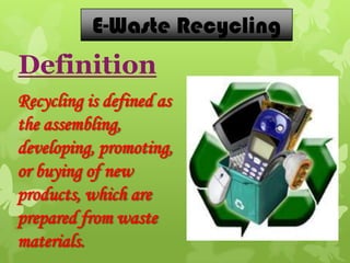 Management of e waste | PPTX