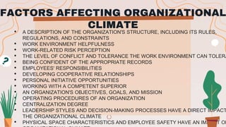 ORGANISATIONAL CLIMATE AND CULTURE | PPTX | Business Administration ...