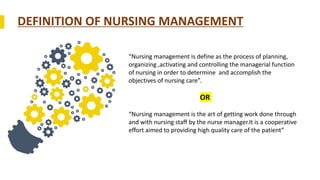 Introduction of management to nursing... | PPTX