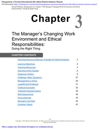 Management A Practical Introduction 8th edition Kinicki Solutions ...