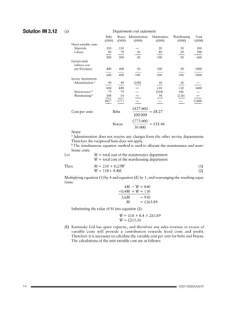 Management and Cost Accounting 7th Edition Drury Solutions Manual | PDF