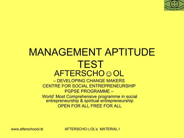Management Aptitude Test 3 November | PPS | Chemistry | Science