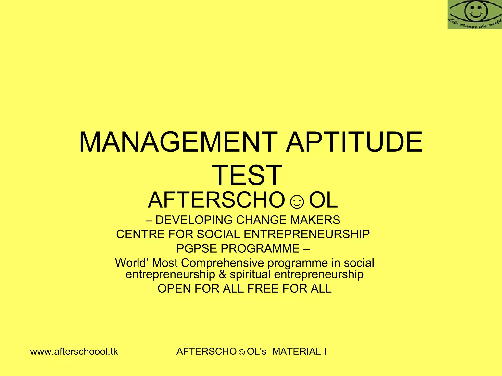 Management Aptitude Test 5 Nov Ii | PPT