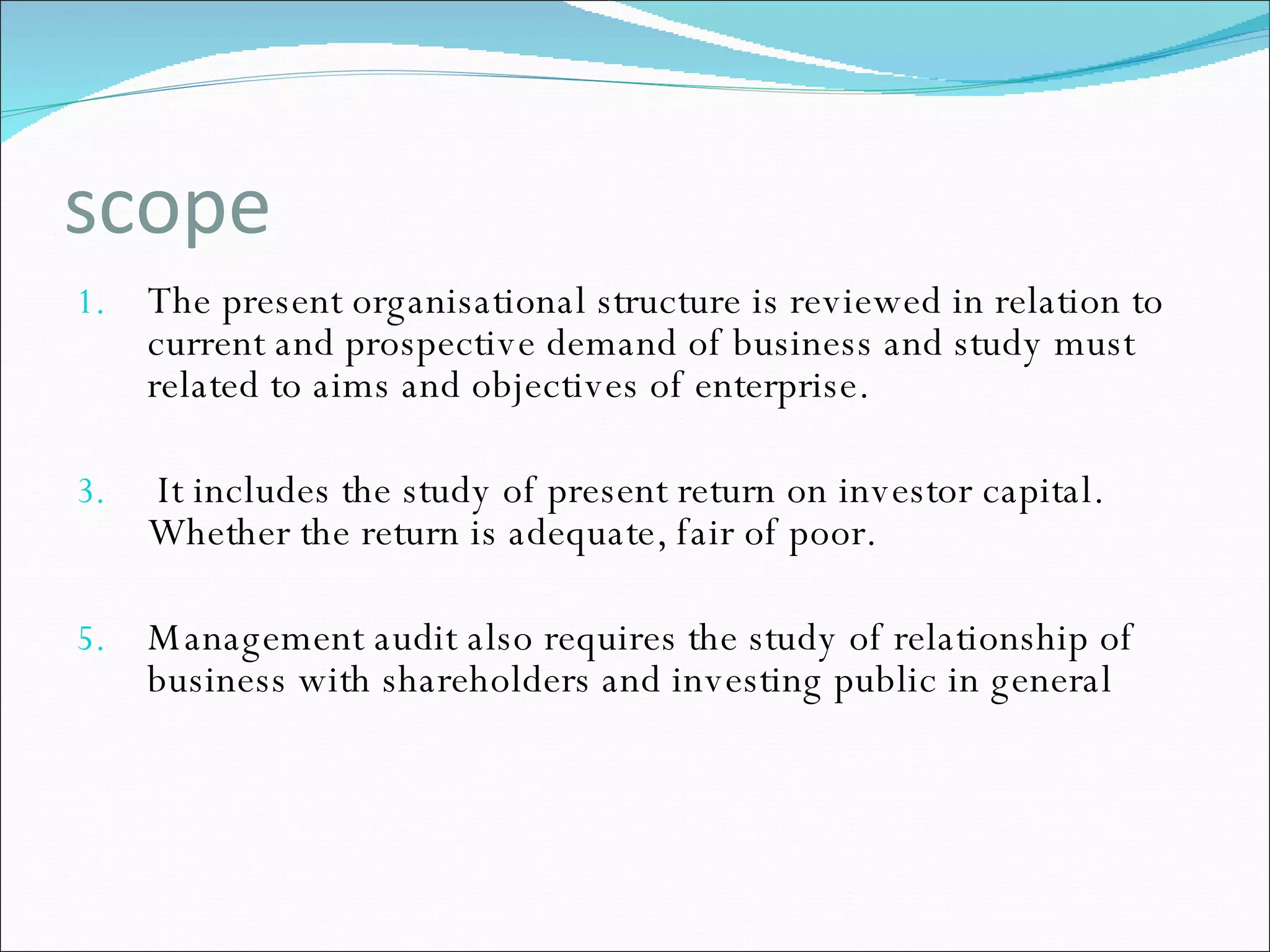 Management Audit &Report | PPT