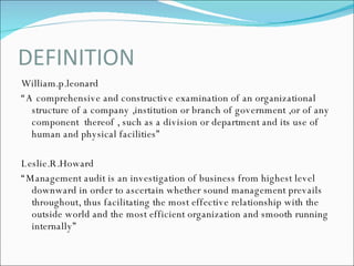 Management Audit &Report | PPT