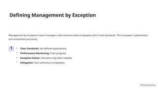 Management by Exception- Advantages, Challenges | PPTX
