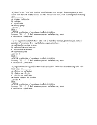 Management Global 13th Edition Robbins Test Bank | PDF