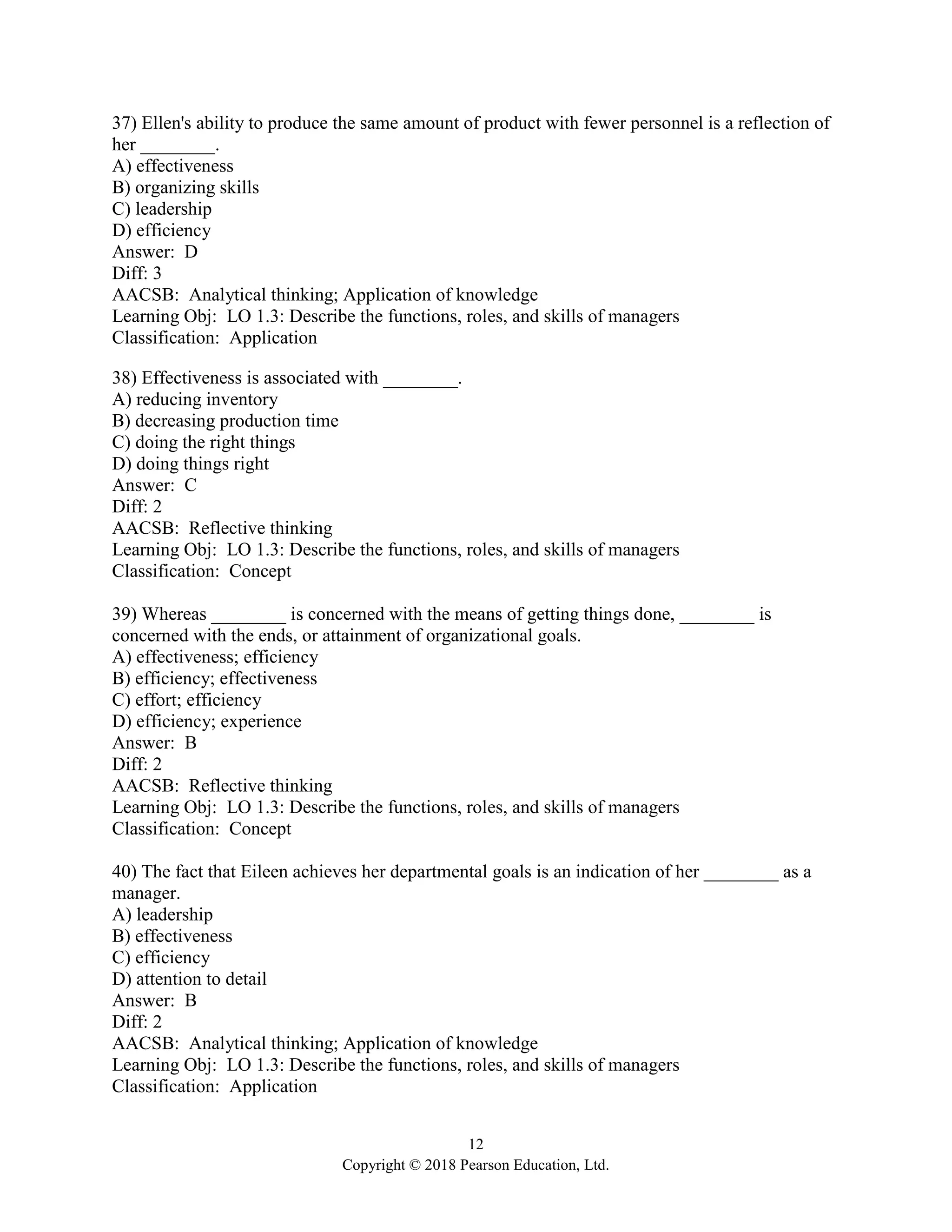 Management Global 14th Edition Robbins Test Bank | PDF