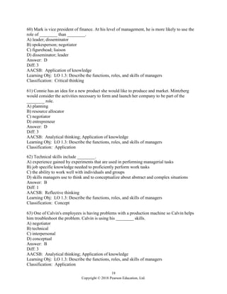 Management Global 14th Edition Robbins Test Bank | PDF