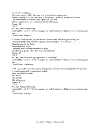 Management Global 14th Edition Robbins Test Bank | PDF