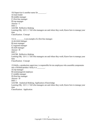 Management Global 14th Edition Robbins Test Bank | PDF