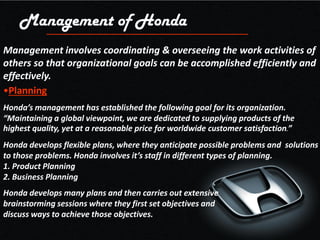 Honda Management and Organization | PDF