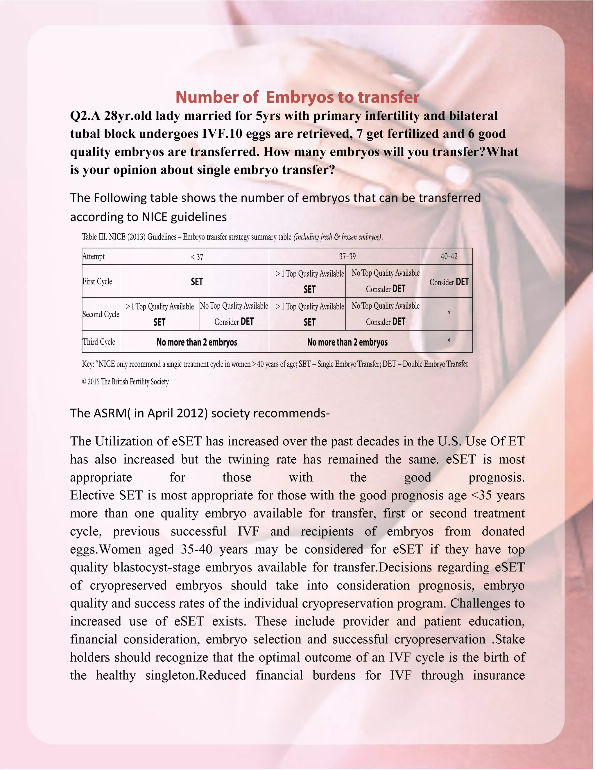 Management of IVF Pregnancy | PDF
