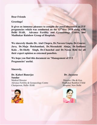 Management of IVF Pregnancy | PDF