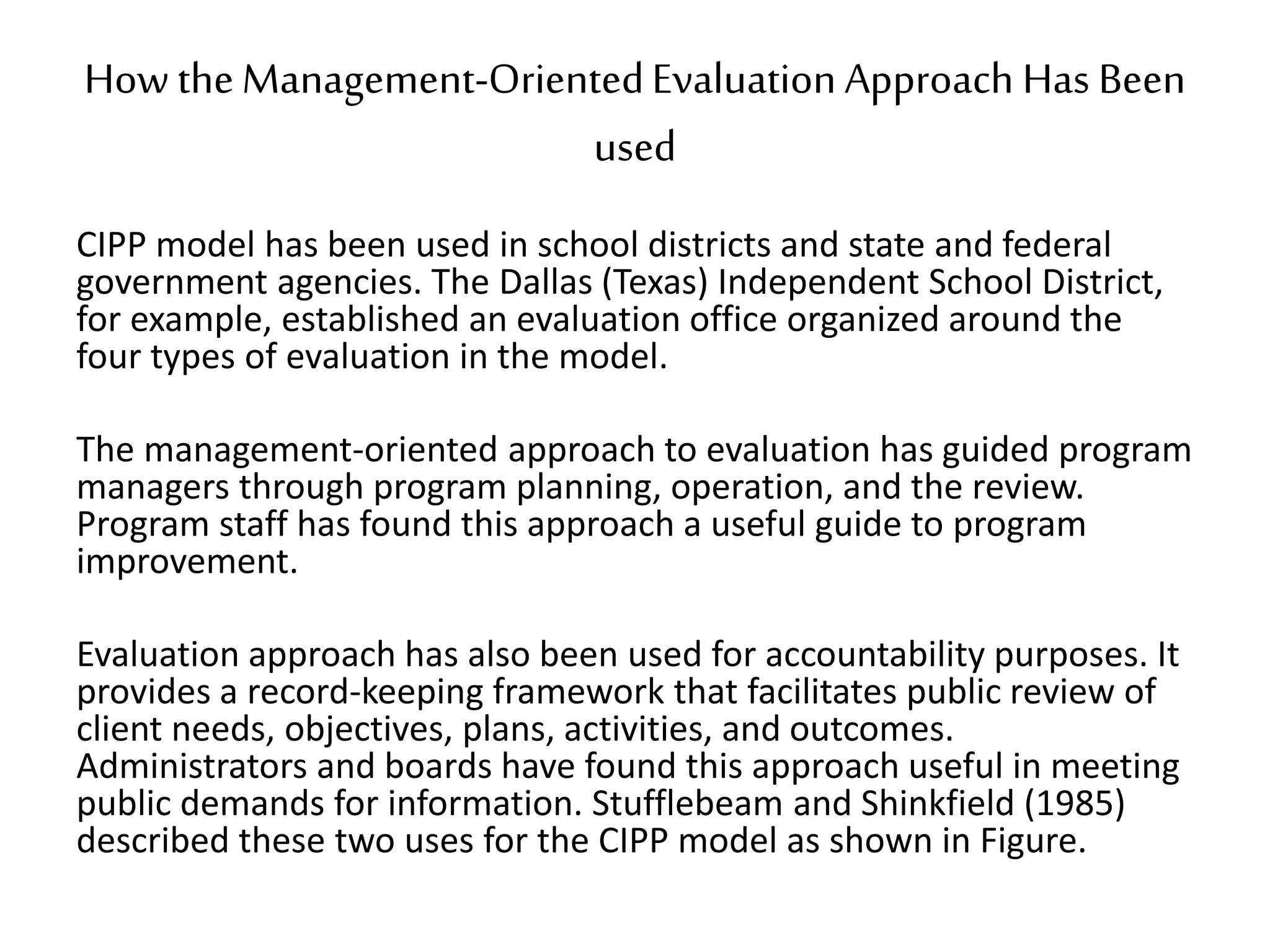 Management oriented evaluation approaches | PPTX