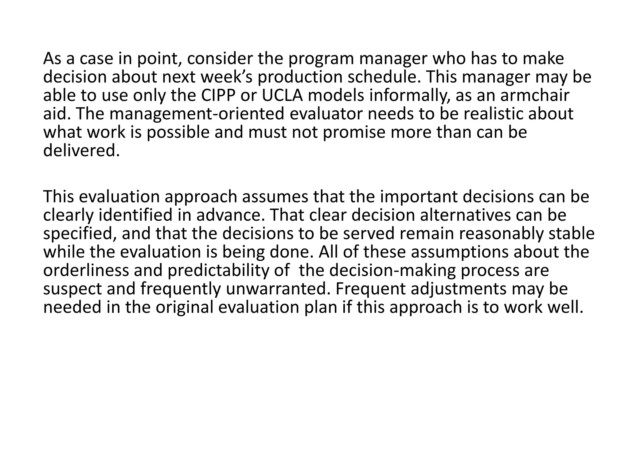 Management oriented evaluation approaches | PPTX