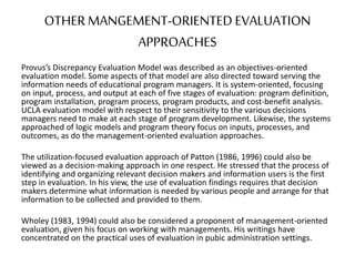 Management oriented evaluation approaches | PPTX