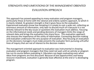 Management oriented evaluation approaches | PPTX