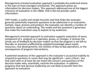 Management oriented evaluation approaches | PPTX