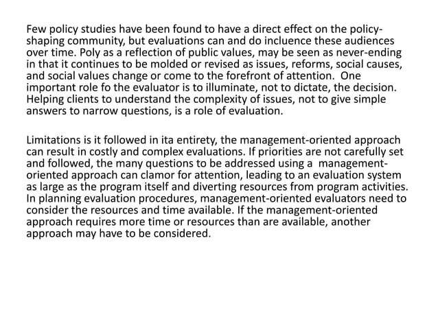 Management oriented evaluation approaches | PPTX