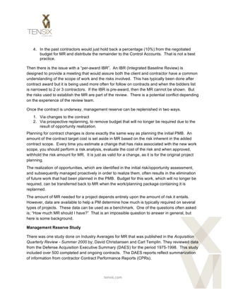 Management Reserve | PDF