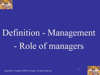 Management-Role of Managers presentation ppt | PPT