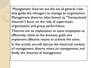 Management-theories-powerpontpresentationpptx | PPTX | Business ...