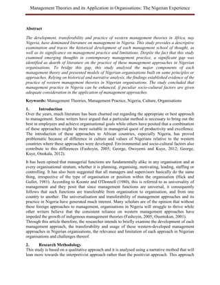 Management-theories-and-its-application-in-organisations-the-nigerian ...