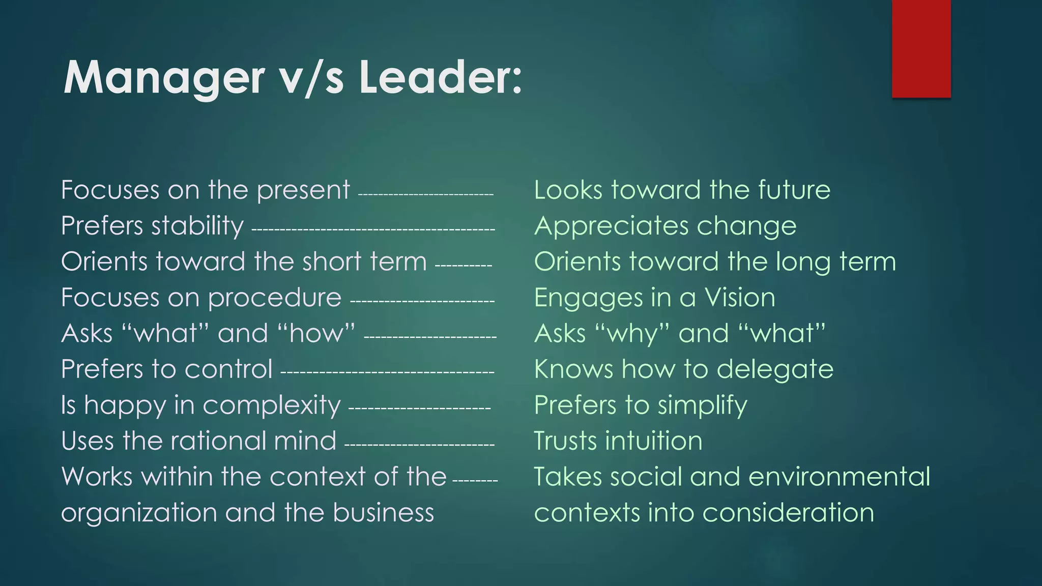 Management vs Leadership | PPTX