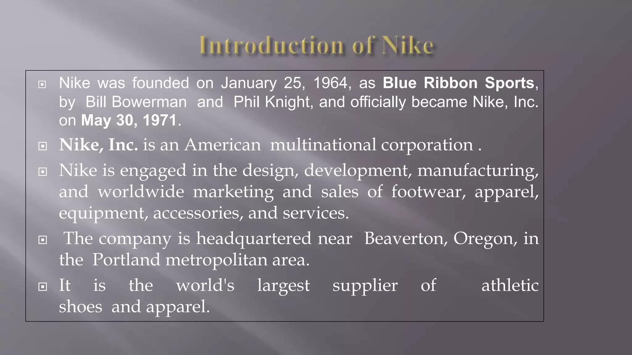 Functions Of Management - Nike | PPTX