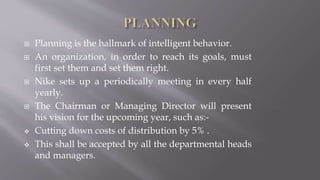 Functions Of Management - Nike | PPTX