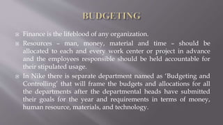 Functions Of Management - Nike | PPTX