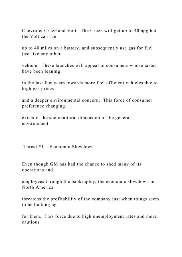 Management 303 SWOT Analysis of General Motors Company .docx