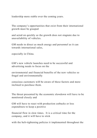 Management 303 SWOT Analysis of General Motors Company .docx