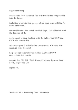 Management 303 SWOT Analysis of General Motors Company .docx